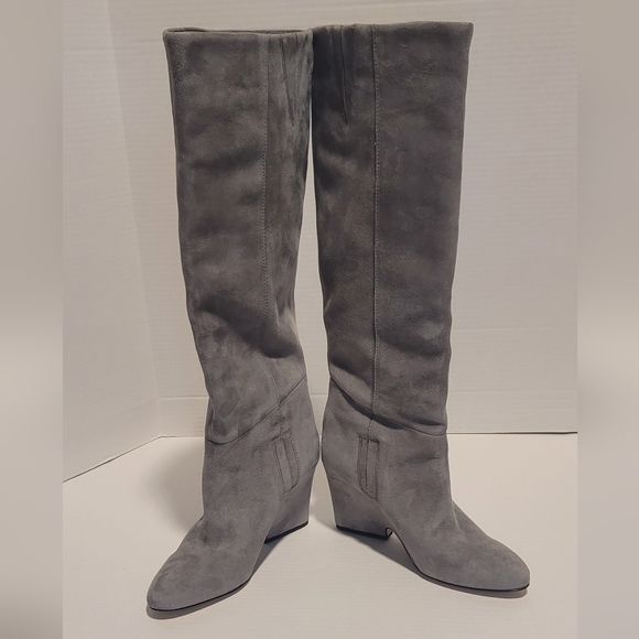 Sam Edelman | Shoes | Sam Edelman Whitney Grey Suede Knee Height Boots ...